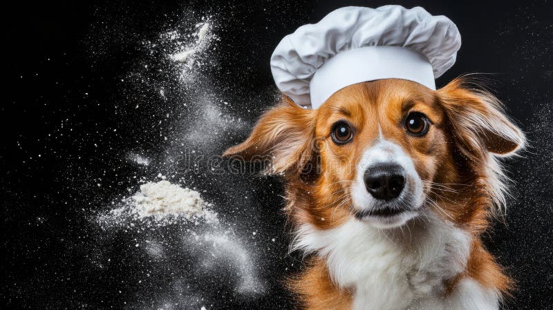 A Dog Wearing a Chef S Hat. Stock Image - Image of chef, white: 376511143