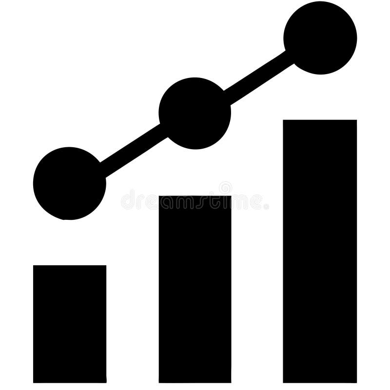 Business Growth Chart Vector with Rising Bar Graph and Trend Line Stock ...