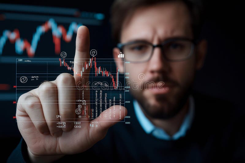 Image Features Businessman Analyzing Stock Market Data on Digital ...