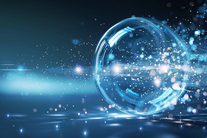 A Stunning Blue Bubble Sphere Protection Shield Surrounded by Sparkles ...