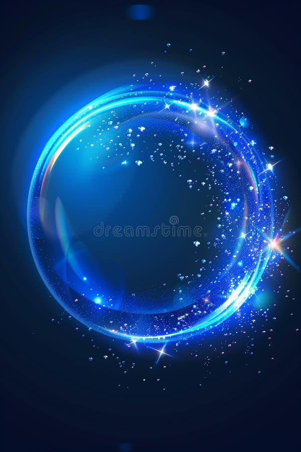 A Stunning Blue Bubble Sphere Protection Shield Surrounded by Sparkles ...