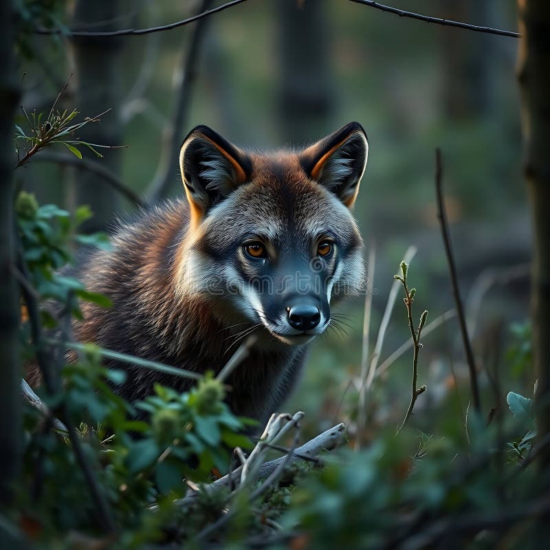 The Image Features a Captivating Maned Wolf Peering Intently through ...