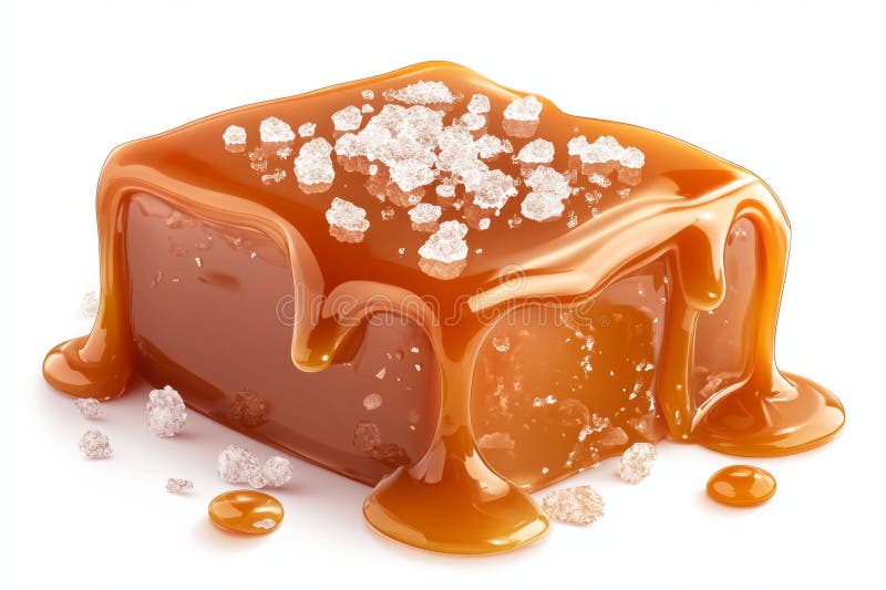 Delicious Caramel Cube Dripping with Sweet Syrup. the Texture is ...