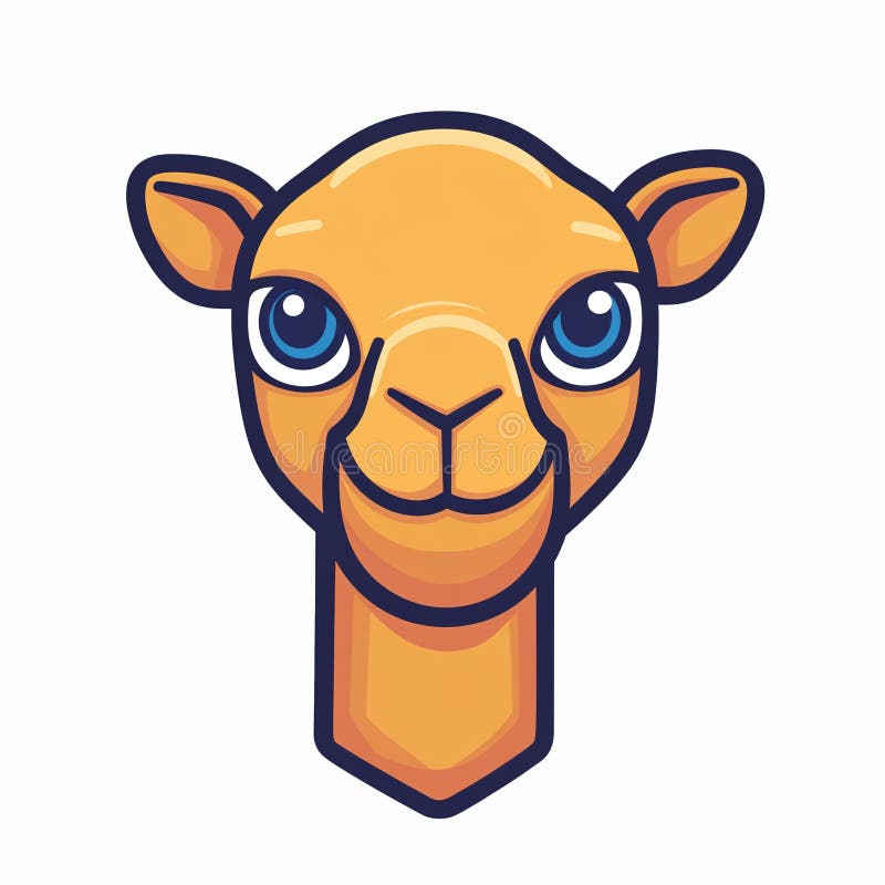 Cartoon Camel Head with Big Eyes and Friendly Expression on Transparent ...