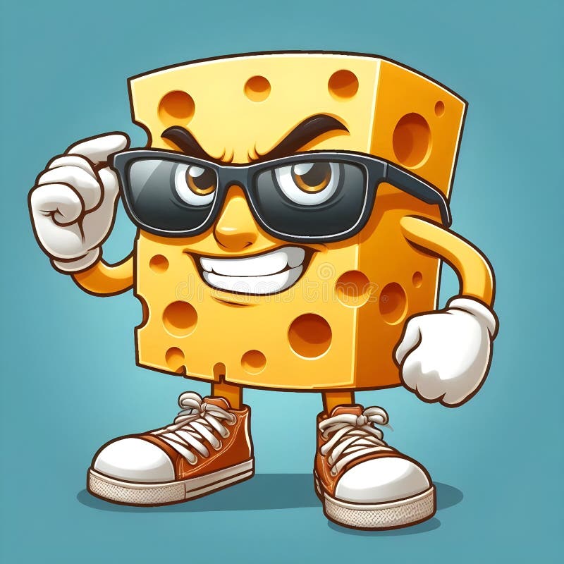 Angry Cheese Character in Glasses Stock Illustration - Illustration of ...