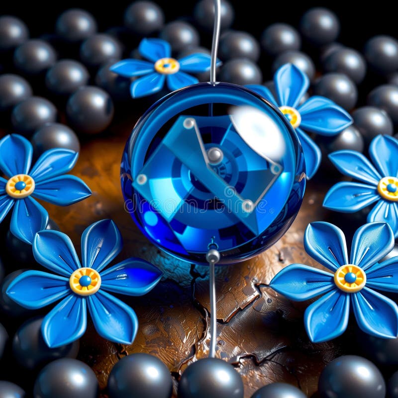 Futuristic Floral Glass Sphere Stock Photo - Image of organic ...