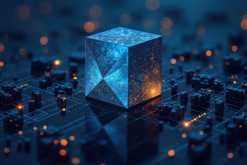 Digital Core Integration stock illustration. Illustration of orange ...