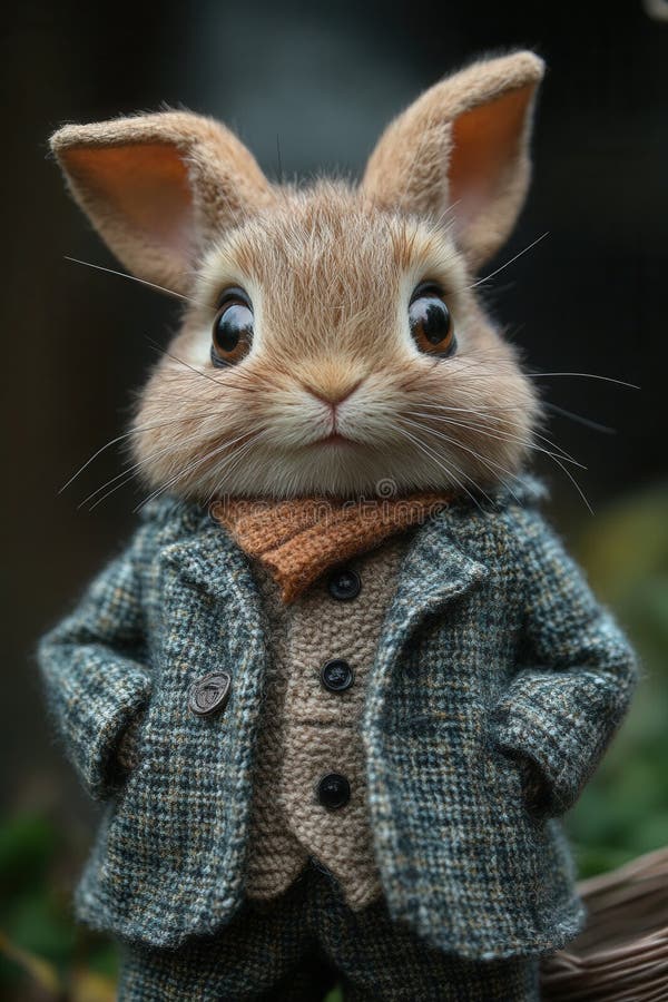 An Adorable Rabbit Dressed in a Dapper Outfit Exudes Charm Stock Image ...