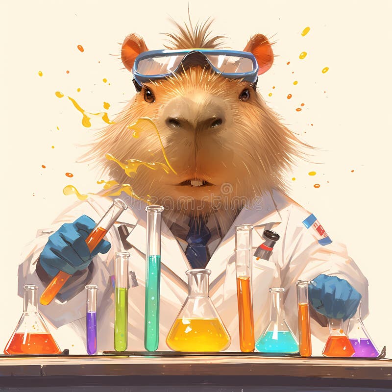 Curious Monkey Scientist stock illustration. Illustration of endearing ...