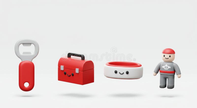 Cute 3D Cartoon Tools stock illustration. Illustration of simple ...