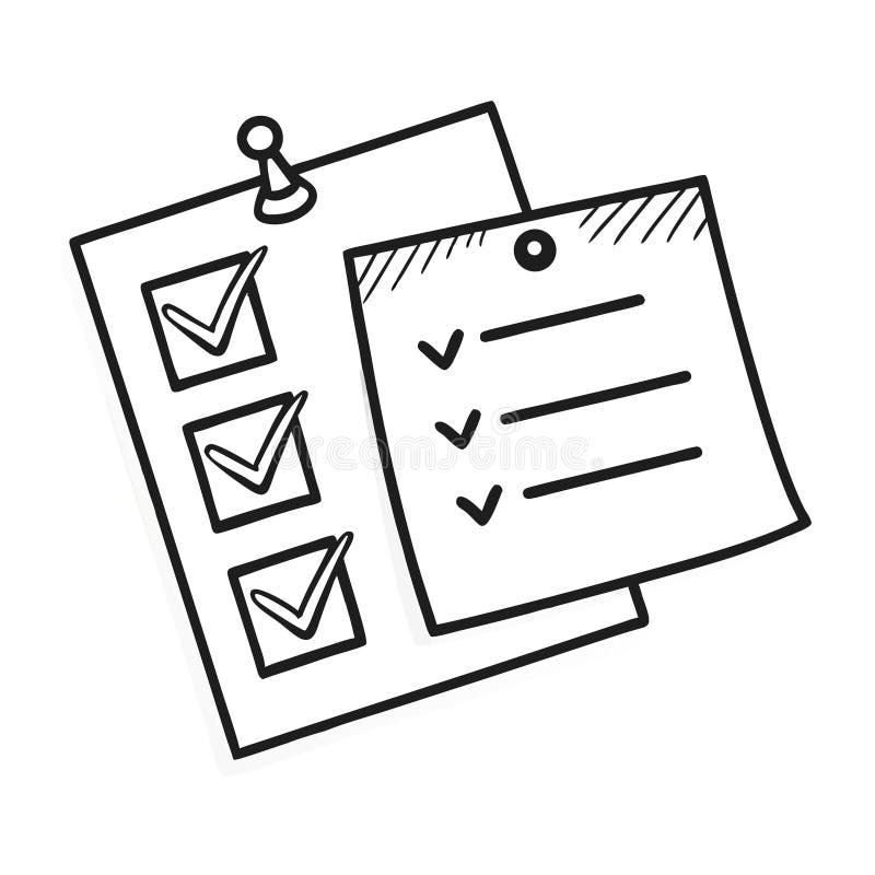 Checklist Paper with Checkmarks and Sticky Notes for Organizing Tasks ...