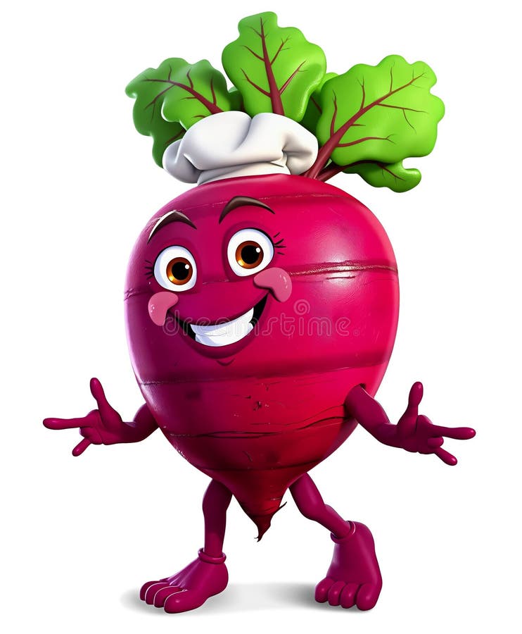 A Cheerful, Anthropomorphic Beet with a Smiling Face, Anthropomorphized ...