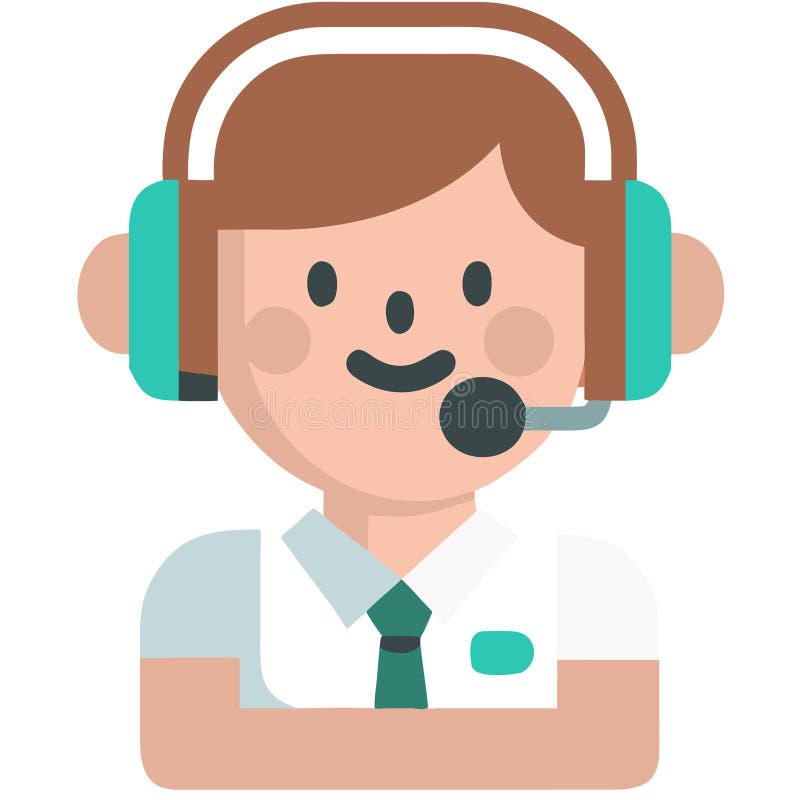 Customer Service Vector Illustration Smiling Cartoon with Headset and ...