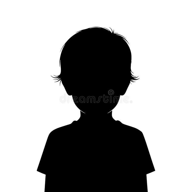Silhouette Child Head Profile Boy Shadow Portrait Stock Illustration ...