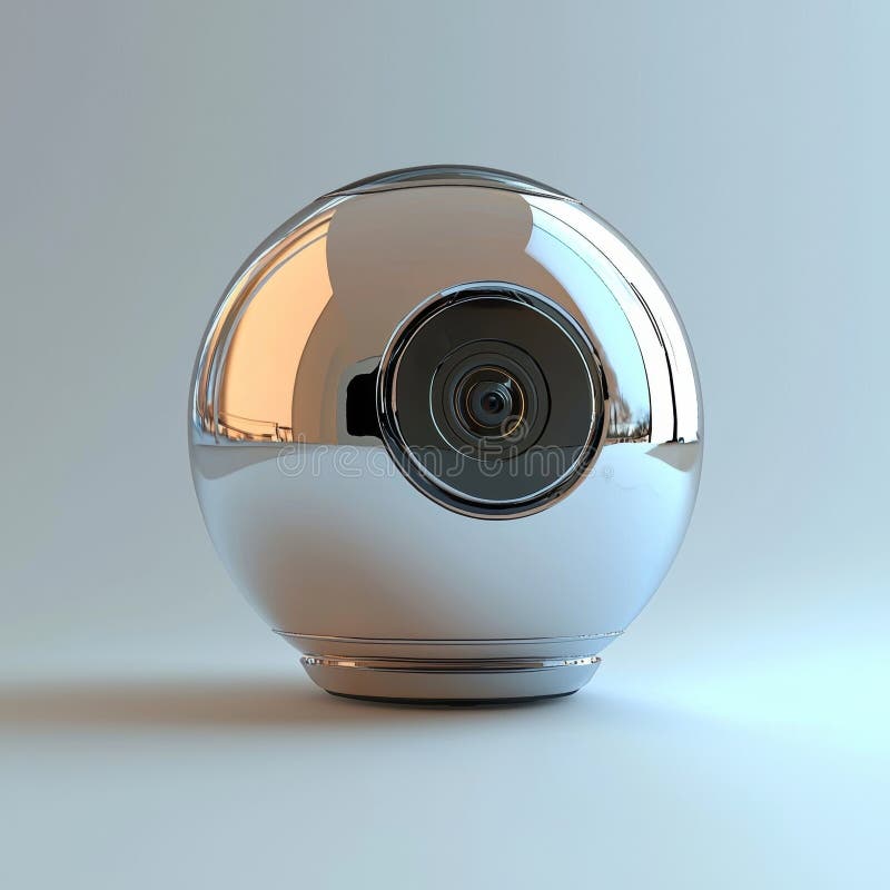 Chrome Sphere Camera stock illustration. Illustration of minimalist ...