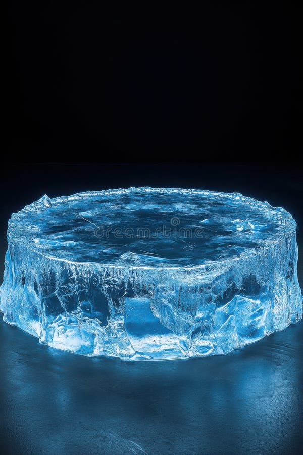 A Circular Platform Constructed from Ice, Displaying a Captivating Blue ...