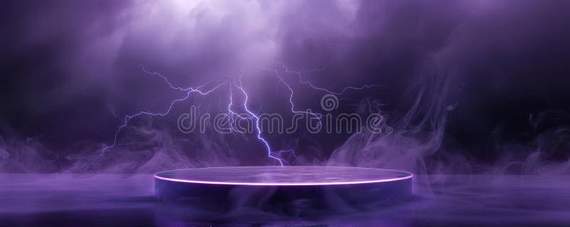 Modern Abstract Concept of Purple Energy - Circular Podium with ...