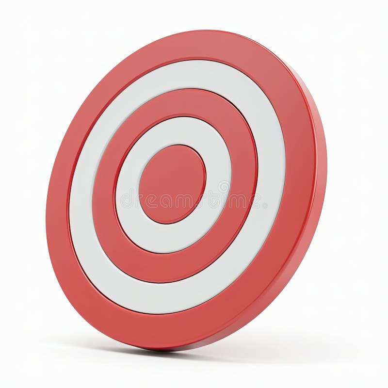 Red and White Target Symbol with Concentric Circles on a White ...