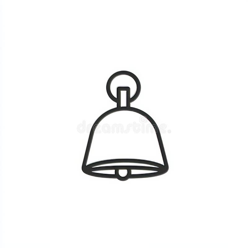 The Image Features a Classic Bell with a Clapper Rendered in Simple ...