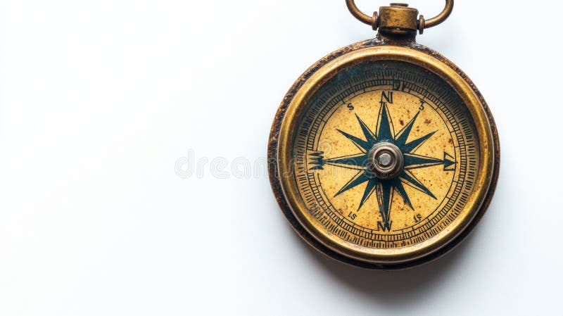 A Vintage Compass Lies on a Clean Surface. this Iconic Tool Symbolizes ...
