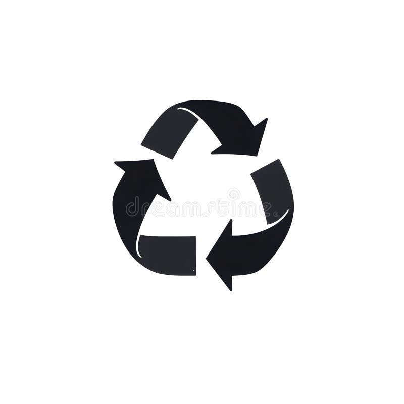 Curved Arrow Recycle Symbol on Clean White Background Stock ...