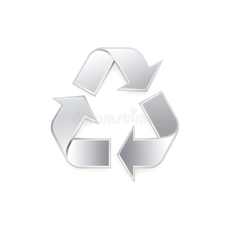 Curved Arrow Recycle Symbol on Clean White Background Stock ...