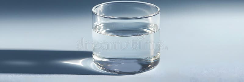 Clear Glass Cup on Reflective Surface Stock Illustration - Illustration ...