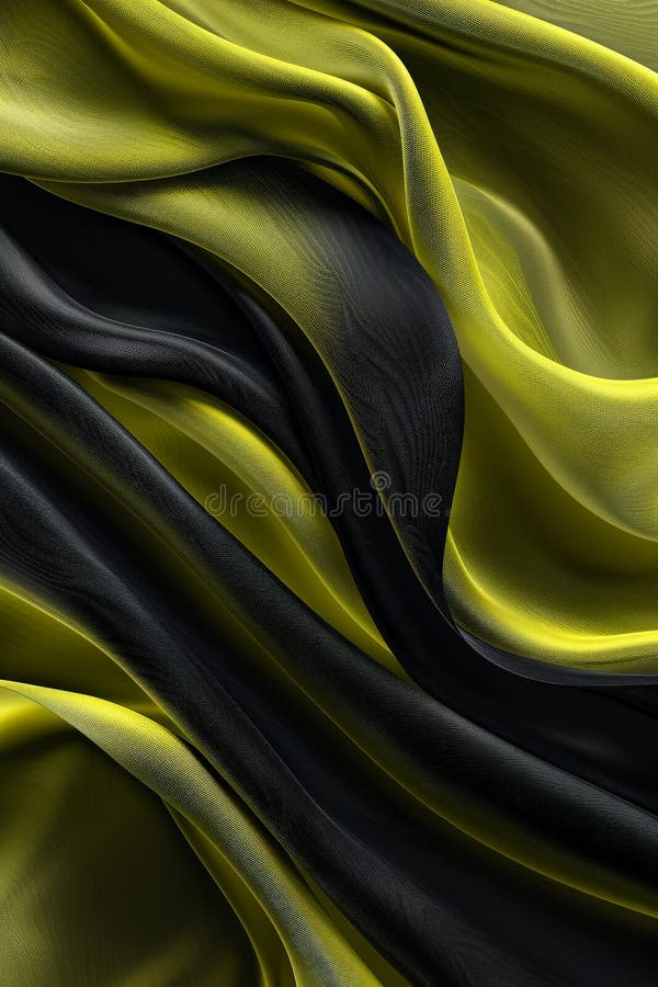 Black and Yellow Draped Fabric with Gradient Background Stock ...