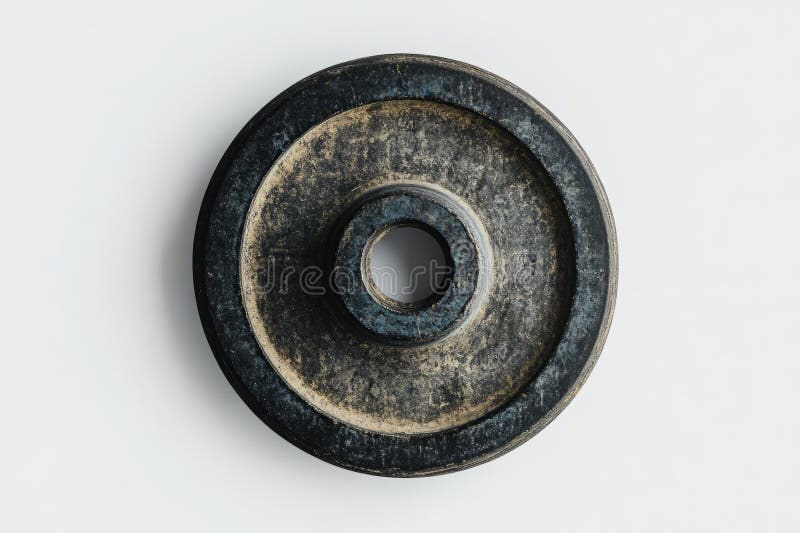 A Detailed View of a Vintage Weight Plate Showcasing Its Textured ...