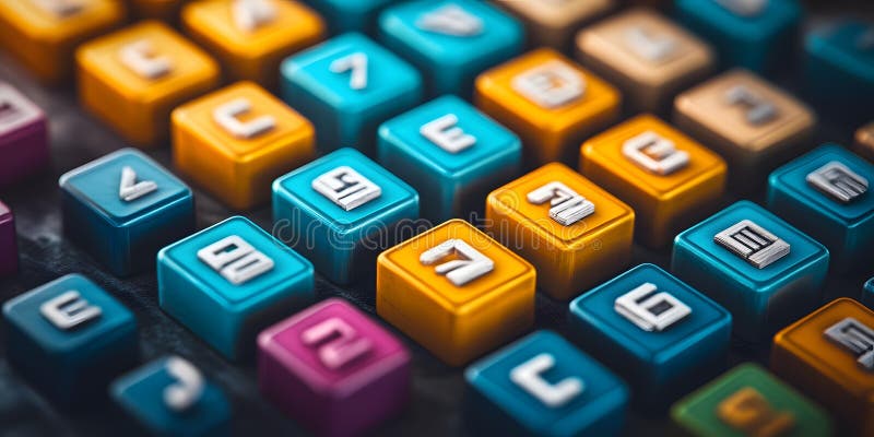 Colorful Three-Dimensional Dice Arrangement Stock Illustration ...