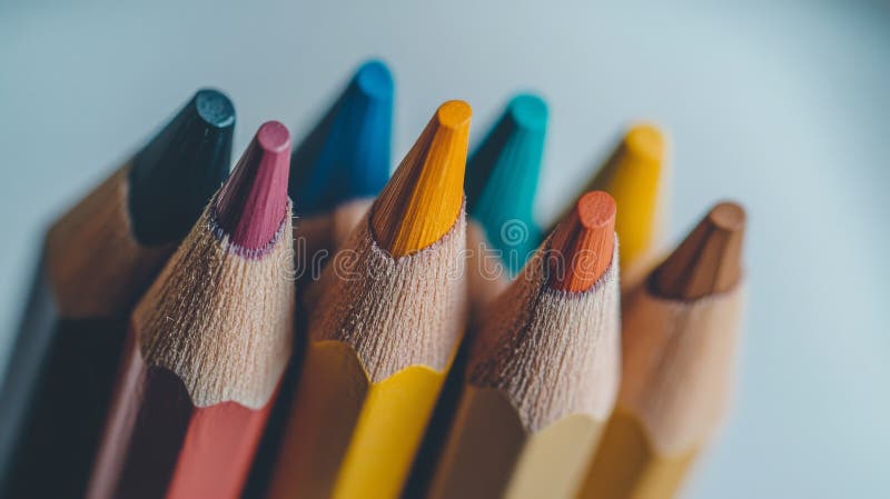 A Vibrant Assortment of Colored Pencils Arranged Creatively. Each ...