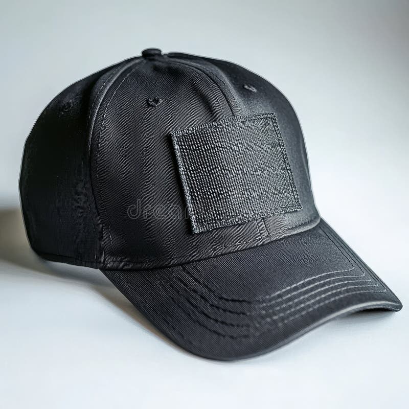 The Image Features a Close-up of a Dark Baseball Cap with Stylish Patch ...