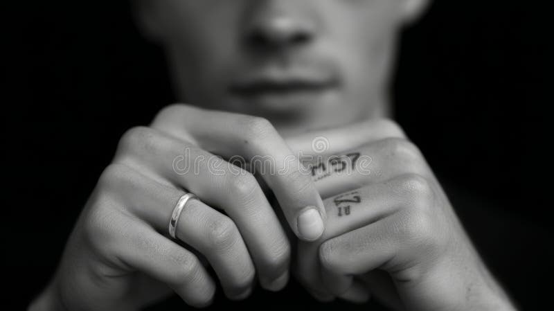 A Close-up of a Person Showcasing Their Hands with Tattoos. the Image ...
