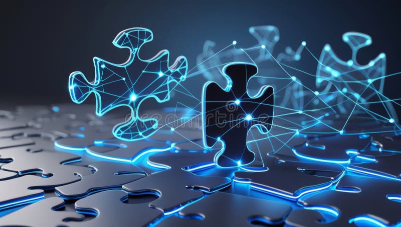 Interconnected Puzzle Pieces Representing Global Communication and ...