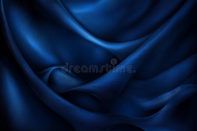 This Image Features a Closeup of Luxurious Deep Blue Fabric Showcasing ...