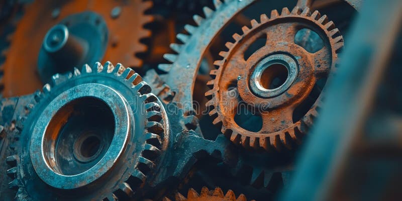 Intricate Interlocking Gears and Cogs Stock Illustration - Illustration ...