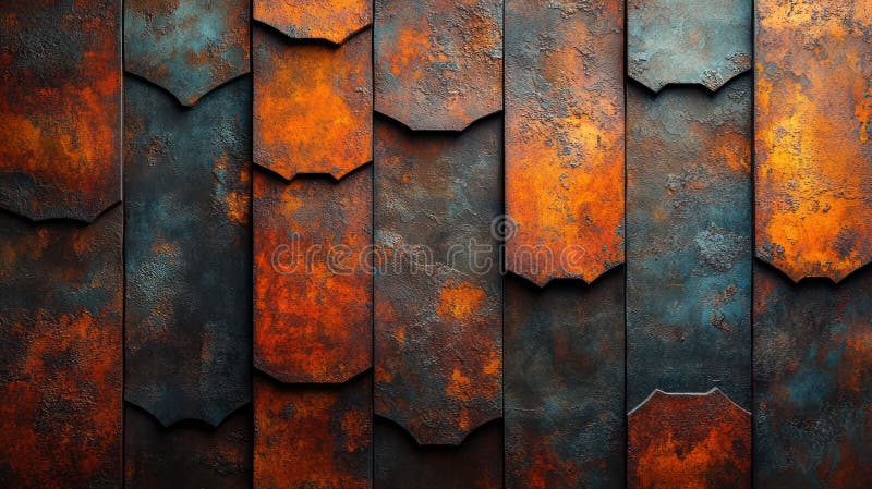 Aged Rusty Metal Stone Wall Background Texture for Industrial Banner ...