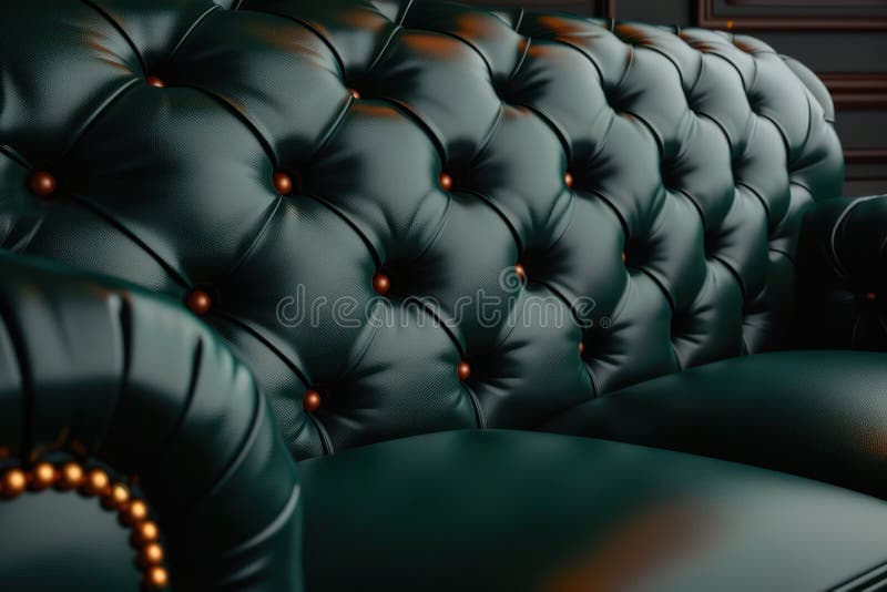 Green Vintage Velvet Sofa Texture with Diamond Quilted Pattern Stock ...