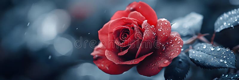 Close-up of Vibrant Red Rose Stock Illustration - Illustration of ...