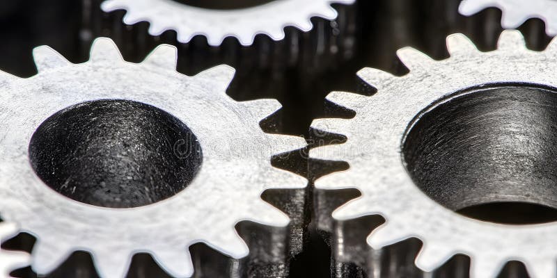 Interlocking Metal Gears in Motion Stock Illustration - Illustration of ...