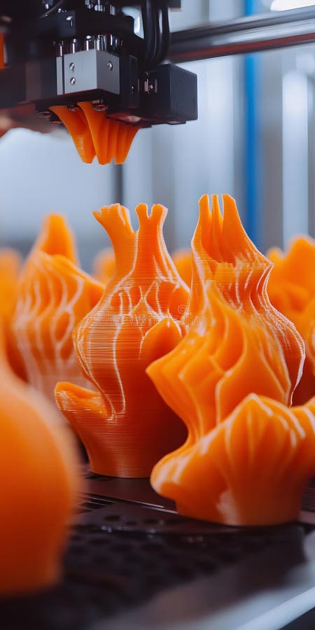 3D Printer Creating Bright Orange Object Stock Illustration ... 3D Printer Creating Bright Orange Object Stock Illustration ...