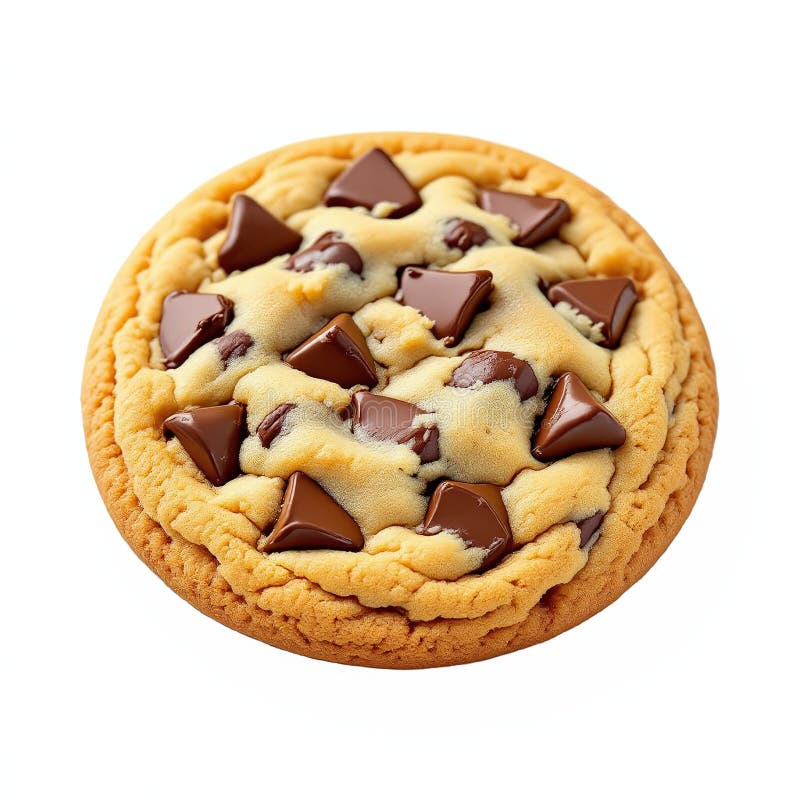 Chocolate Chip Cookie Close Up with No Background Transparent Clipping ...