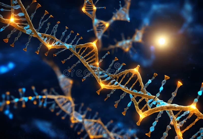 A Close-up View of a DNA Strand, Showcasing Its Structure and Details ...