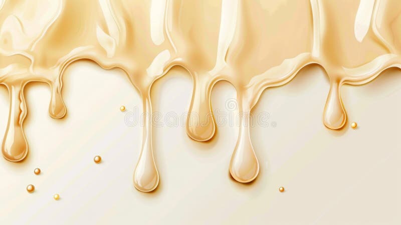 Abstract Golden Liquid Drips - Generative AI Stock Illustration ...