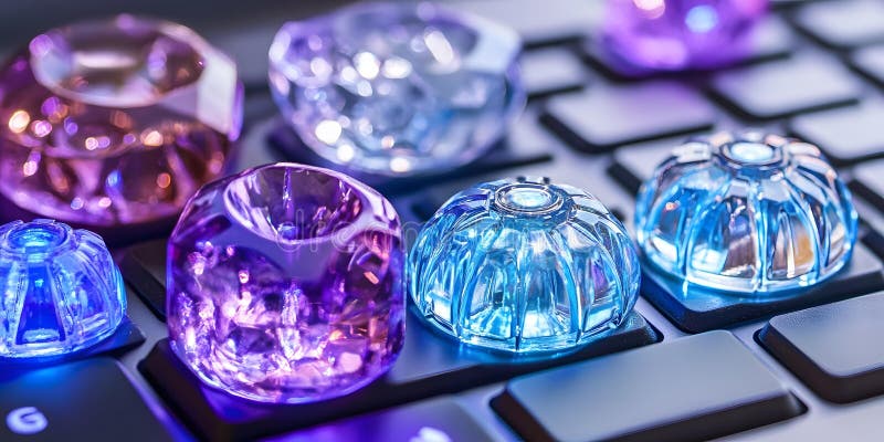 Illuminated Futuristic Keyboard Design Stock Illustration ...