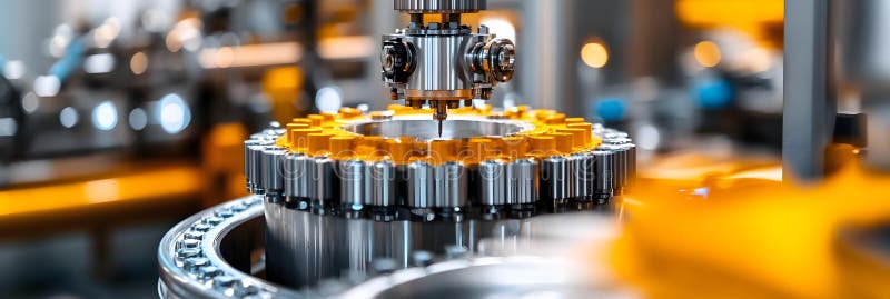 Close-up of Mechanical Assembly with Gears Stock Illustration ...