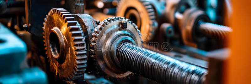 Close-up of Mechanical Assembly with Interconnected Gears Stock ...