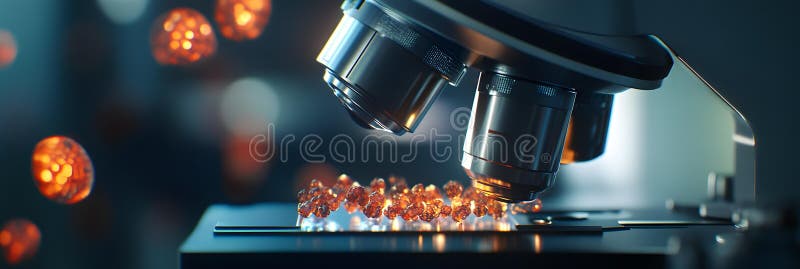 Microscope Examining Brightly Colored Crystals Stock Illustration ...