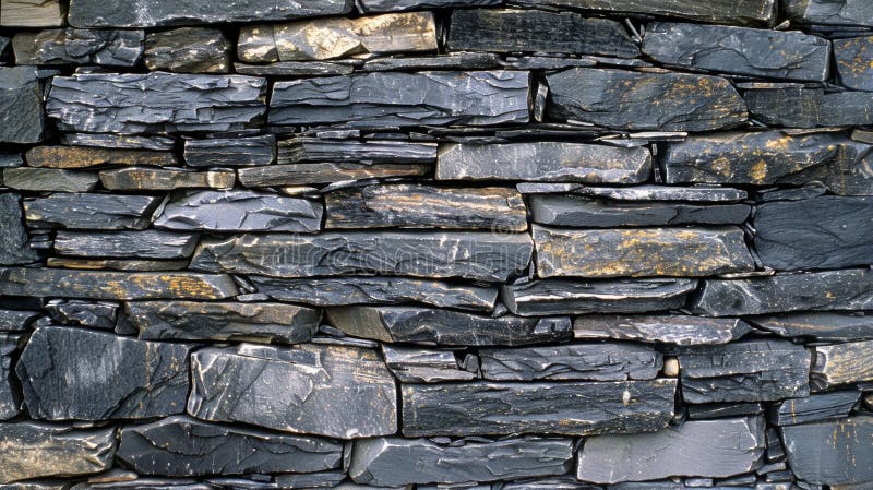 Natural Slate Stone Wall Background - Generative AI Stock Photo - Image ...
