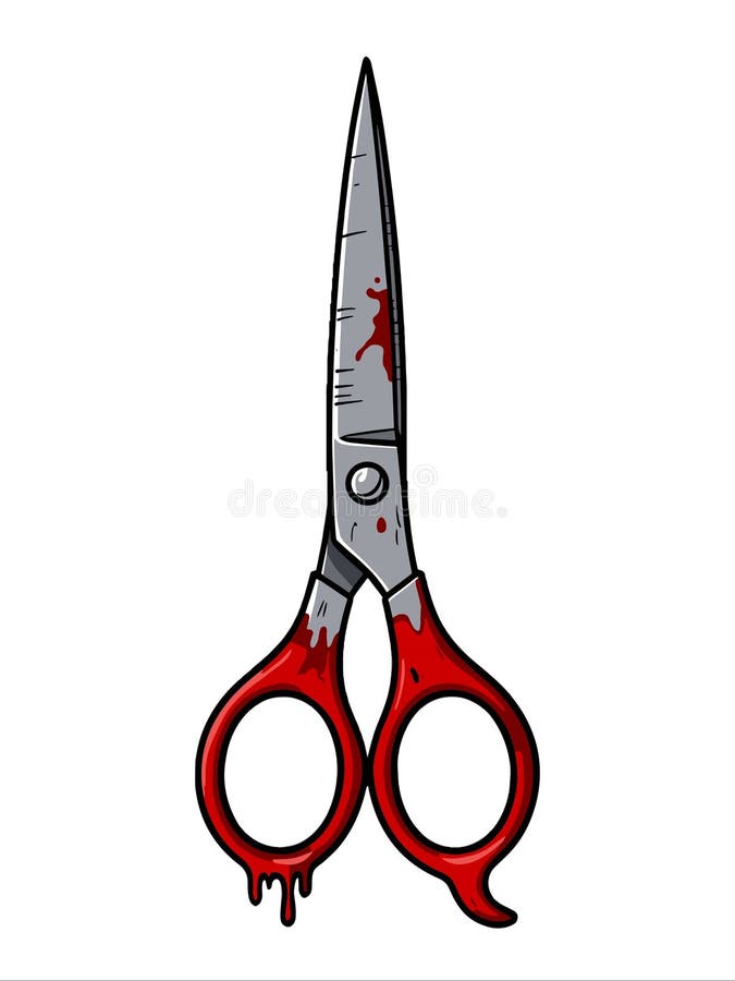 Bloody Scissors Close Up Horror Weapon Concept Stock Vector ...